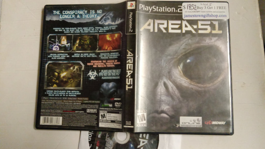 Area 51 PS2 Tested Playstation 2 Video Game – Jamestown Gift Shop